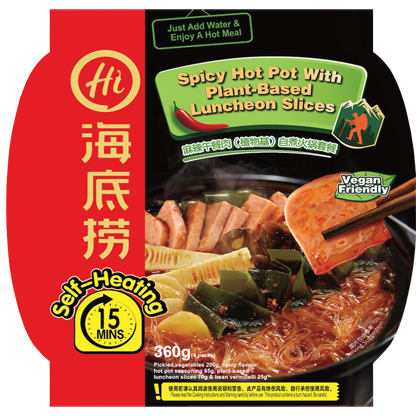Hi Zelfopwarmende Hot Pot met Plantaardige Luncheon Plakjes Pittig 385g ...
